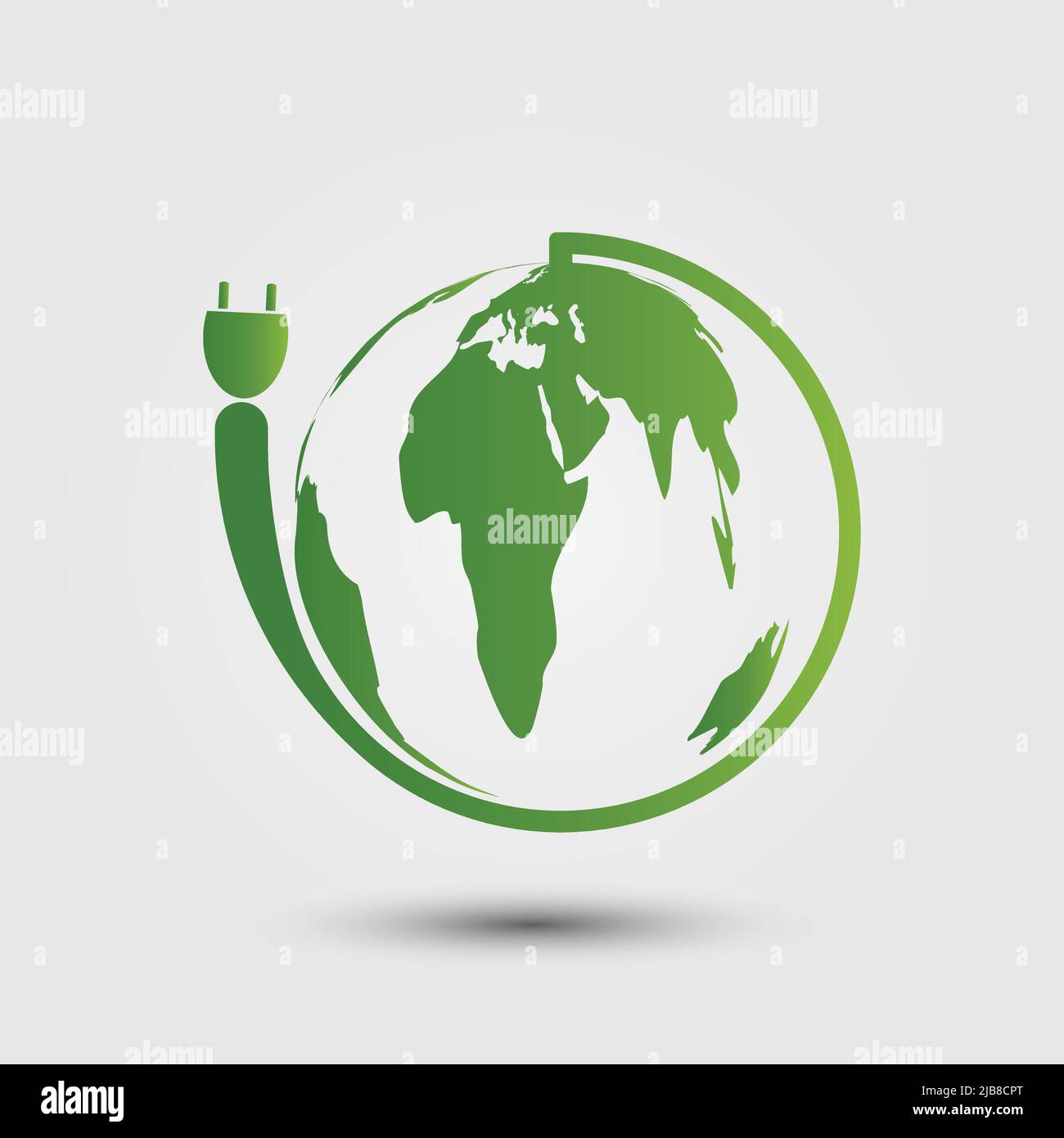 ecology concept,green eco power plug with green earth.vector ...