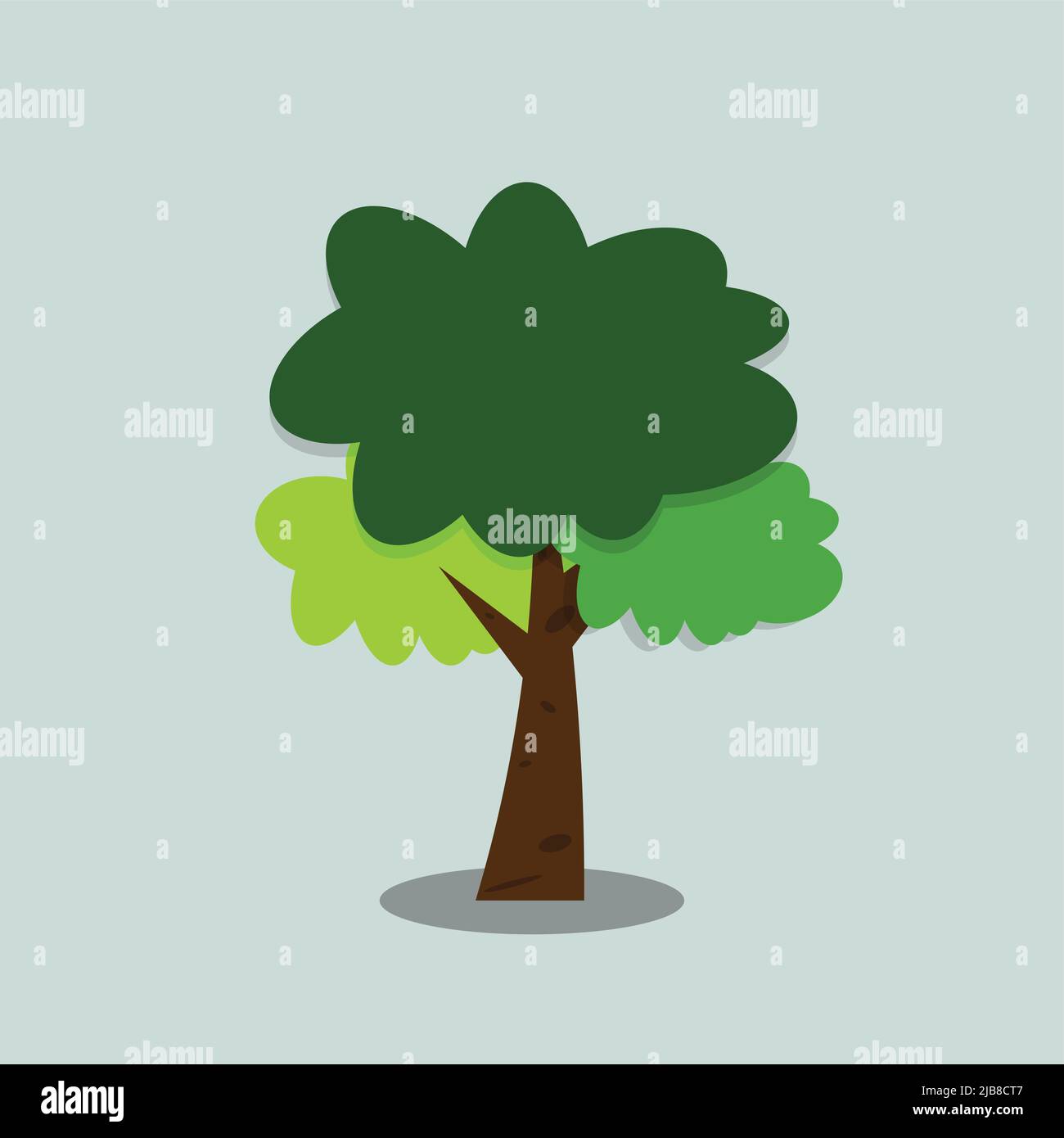 Symbols, tree icon green with beautiful leaves,Vector illustration ...