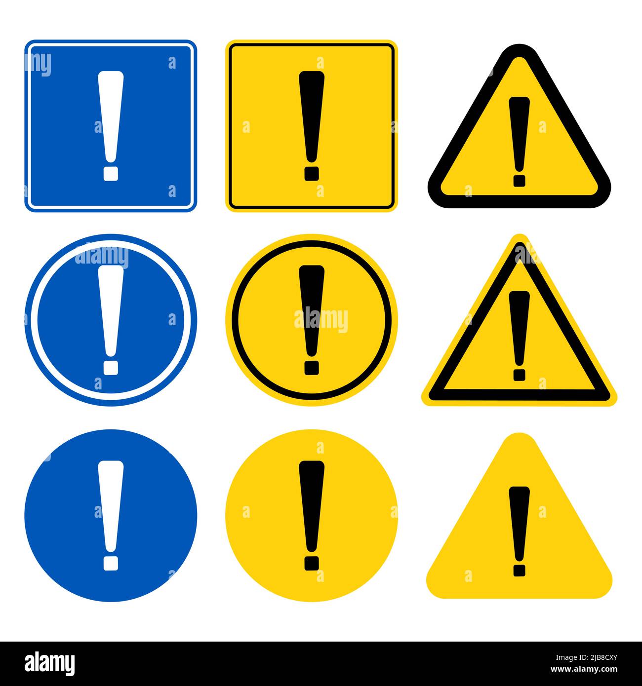 Exclamation mark symbol,Warning Dangerous black icon on white ...