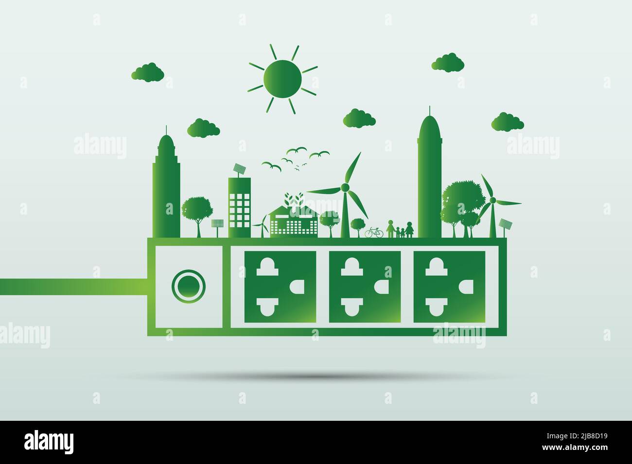 Energy ideas save the world concept Power plug green ecology,Vector ...