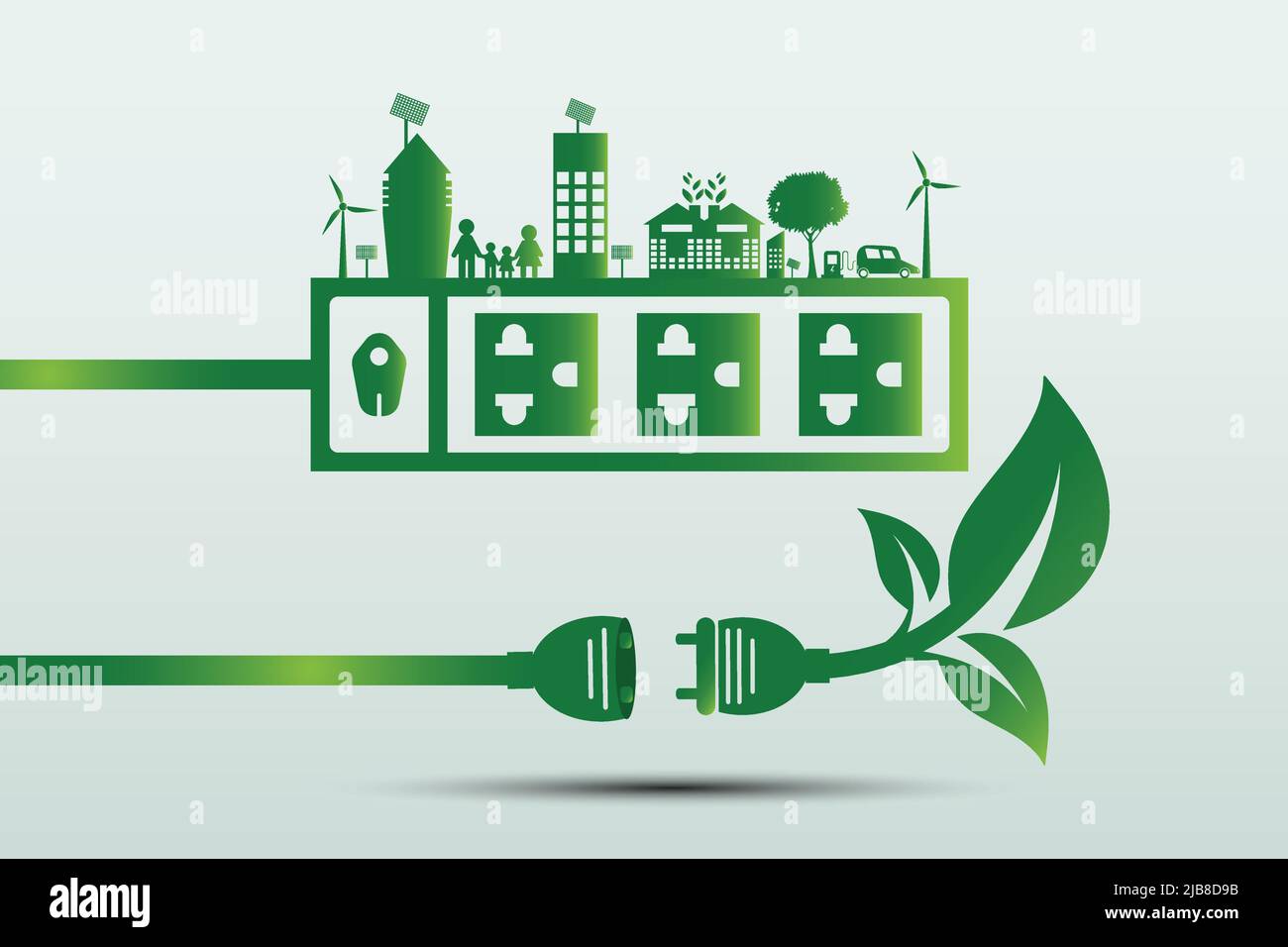 Energy ideas save the world concept Power plug green ecology,Vector ...