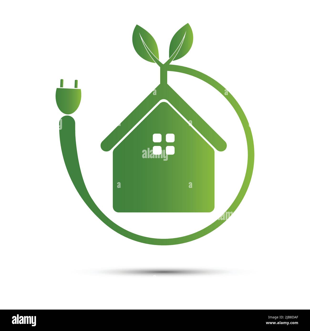 Green home concept isolated on white background,Vector illustration ...