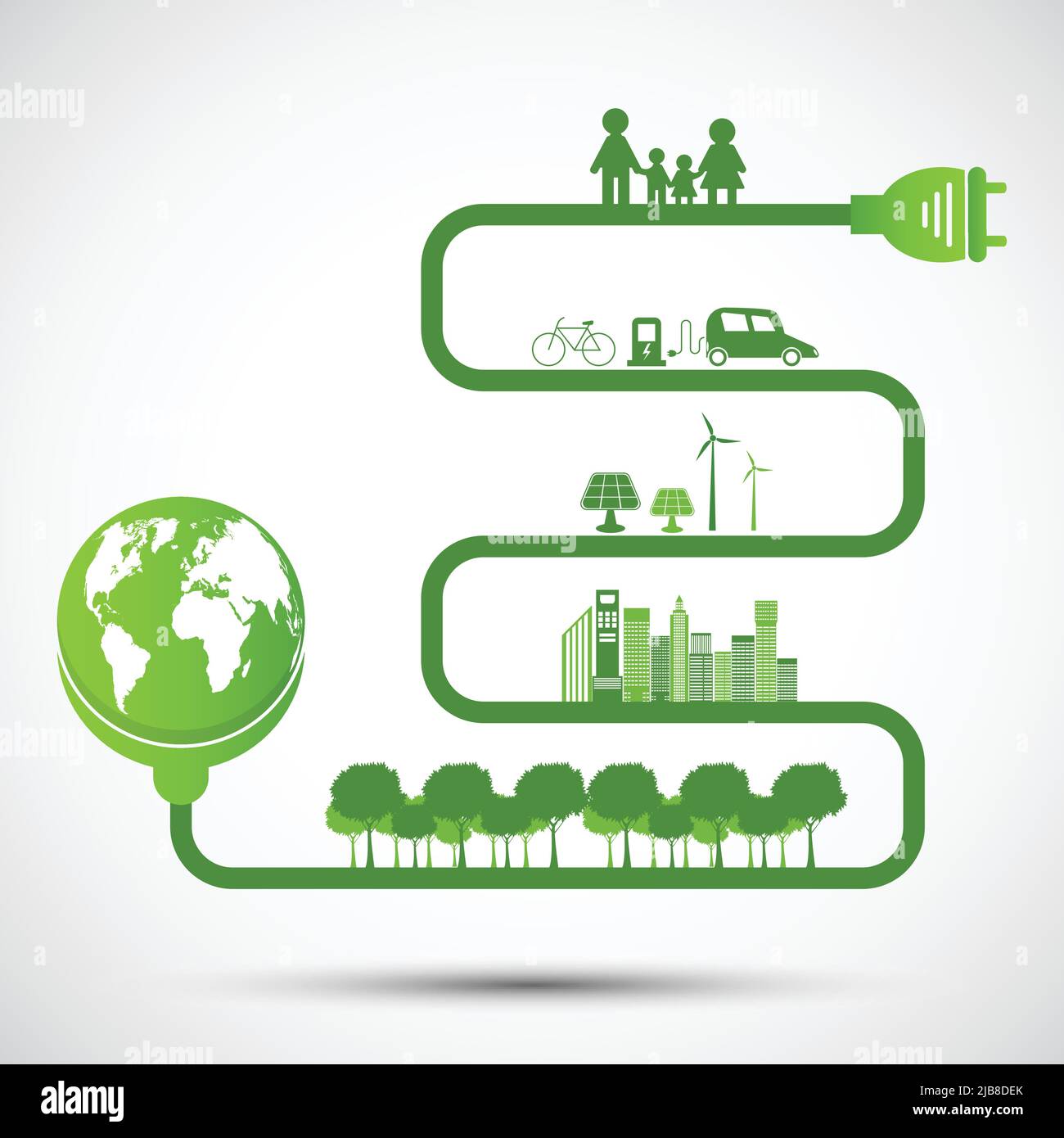 Ecology and Environmental Concept,Earth Symbol With Green Leaves Around ...