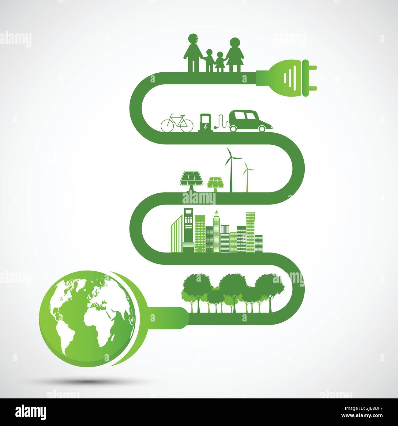 Ecology and Environmental Concept,Earth Symbol With Green Leaves Around ...
