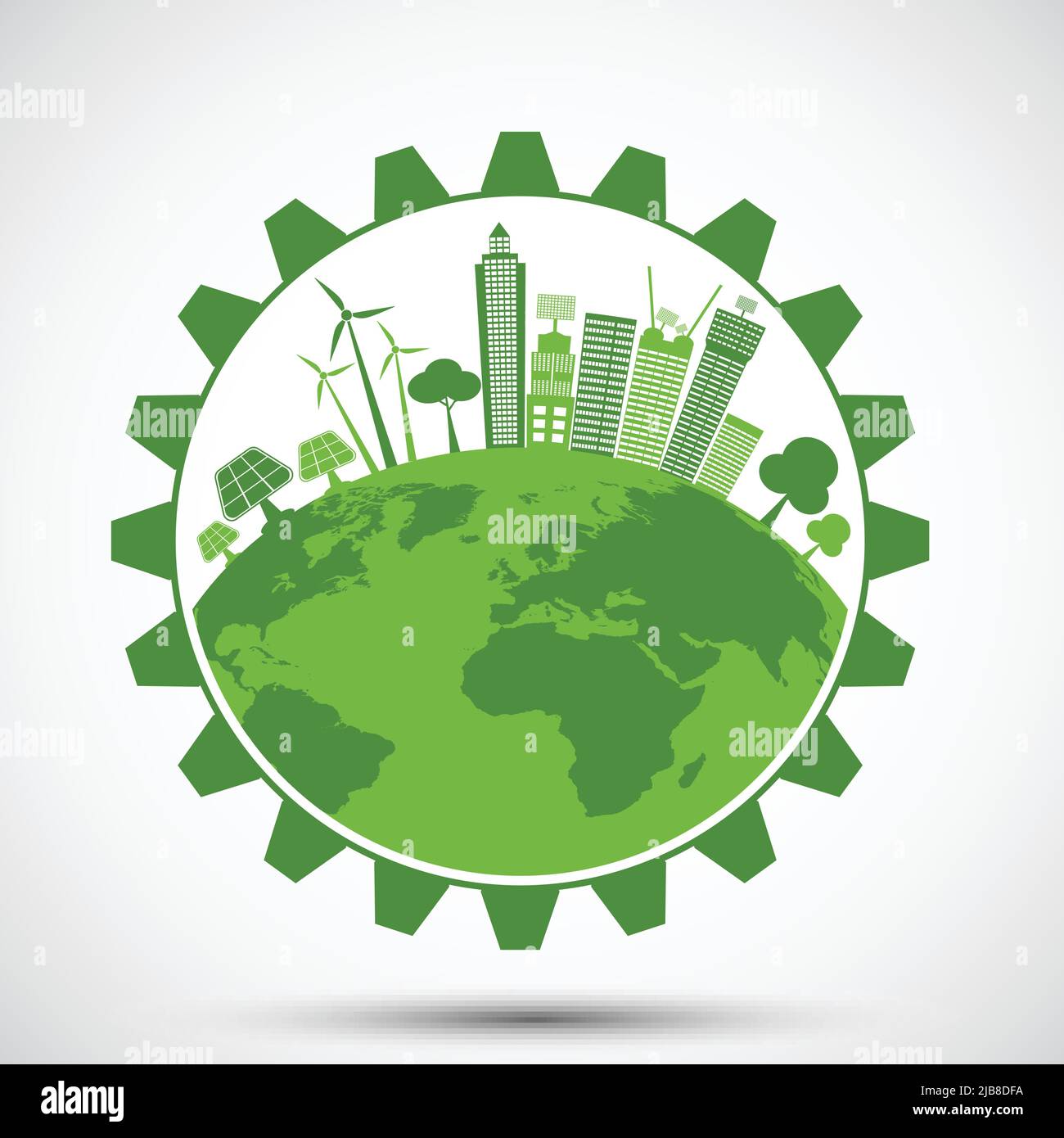 Ecology and Environmental Concept,Earth Symbol With Green Leaves Around ...