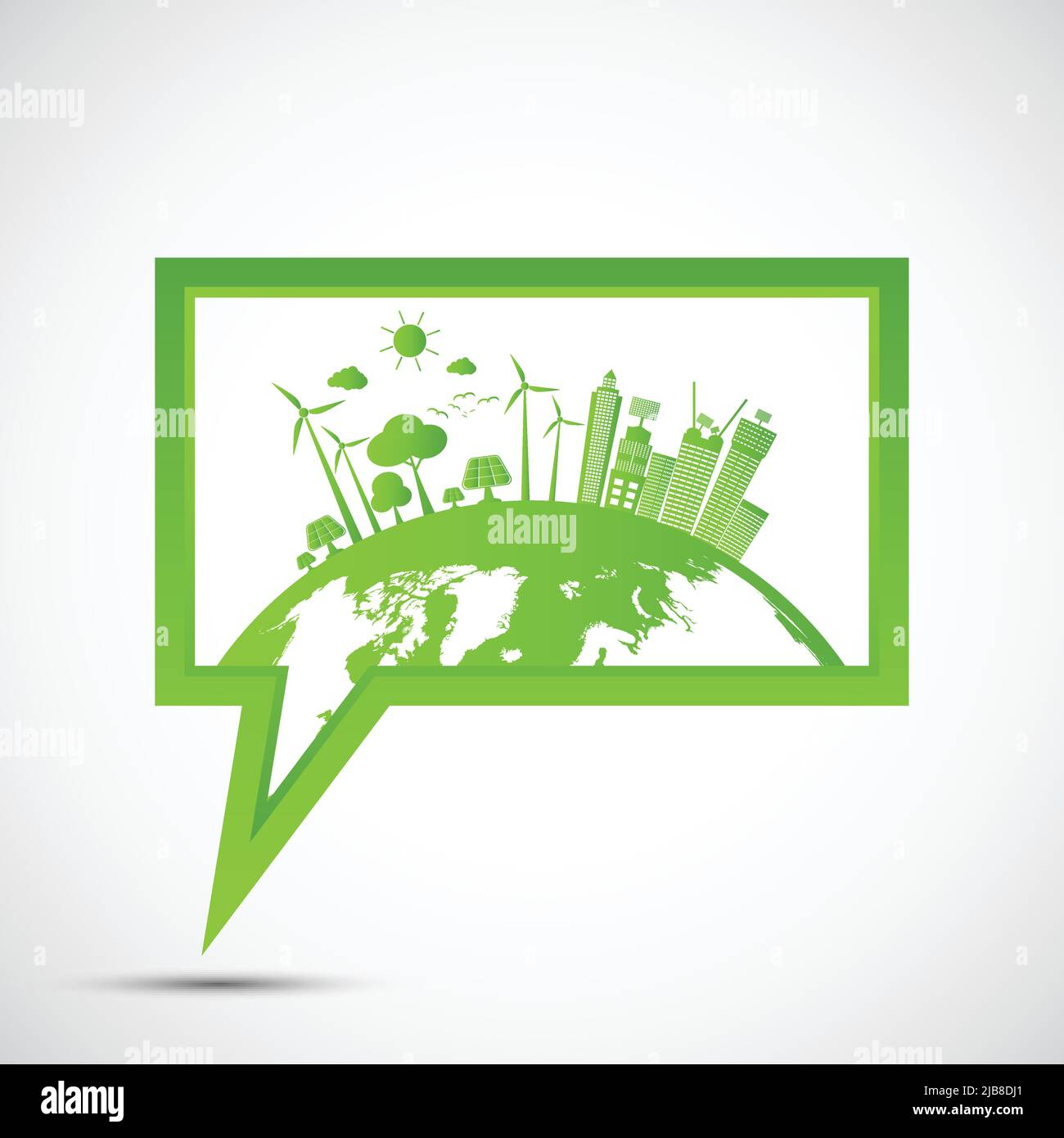 Ecology and Environmental Concept,Earth Symbol With Green Leaves Around ...