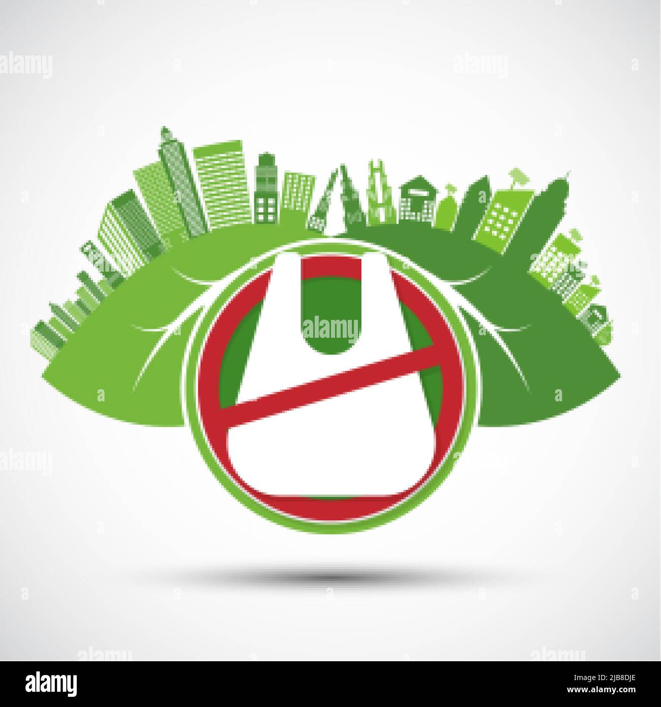 Ecology and Environmental Save World Concept,No plastic bags.Vector ...