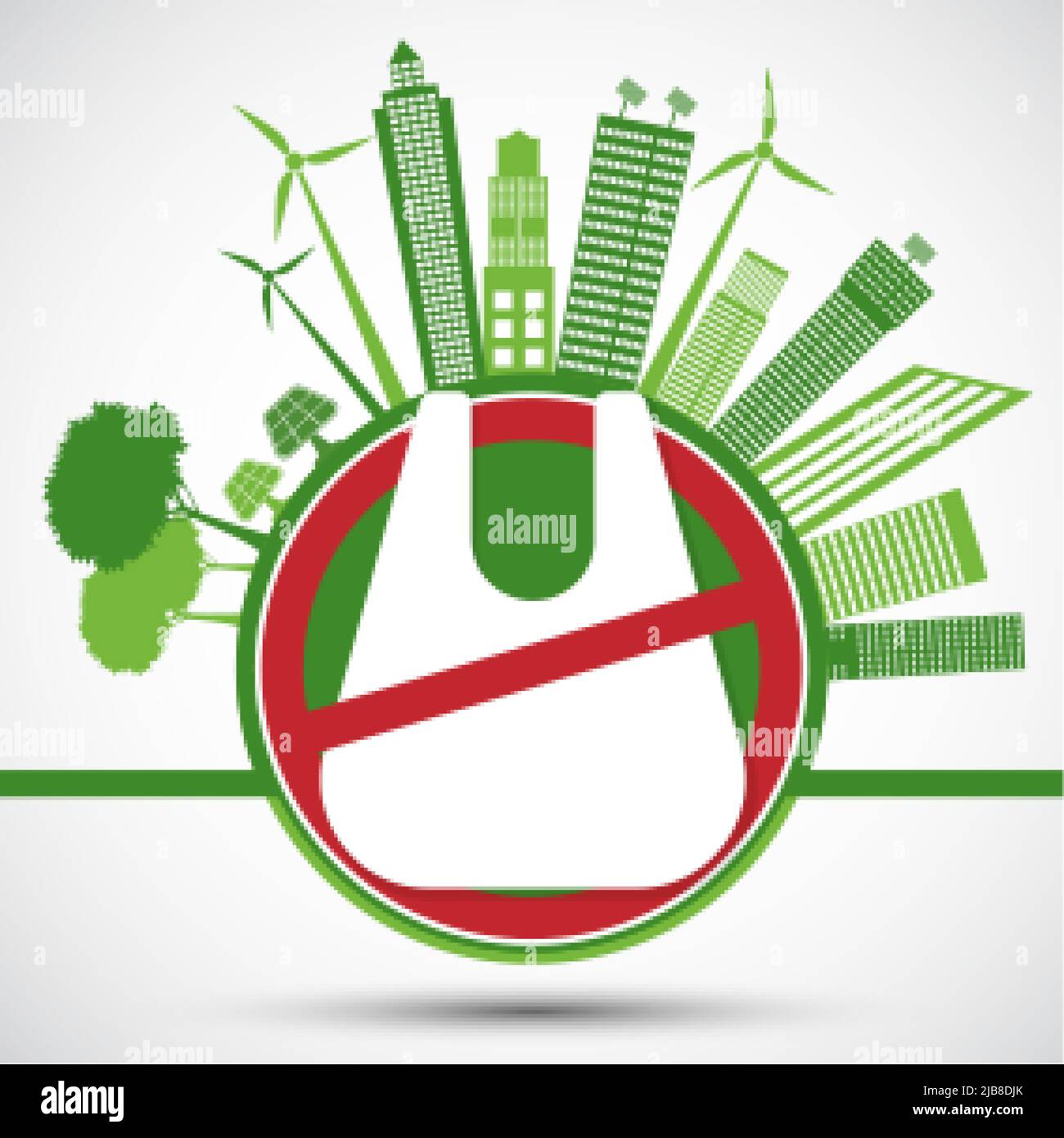 Ecology and Environmental Save World Concept,No plastic bags.Vector ...