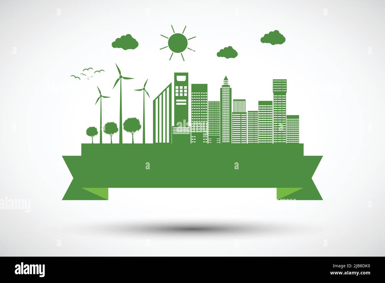 Ecology town concept and environment With Eco-Friendly Ideas,Vector ...
