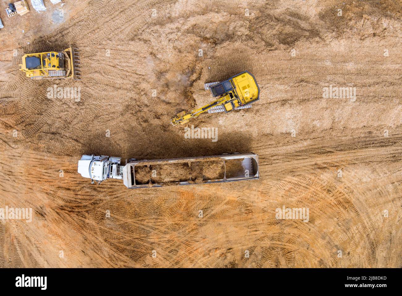 Prepare land for construction site of excavator truck are loading soil ...