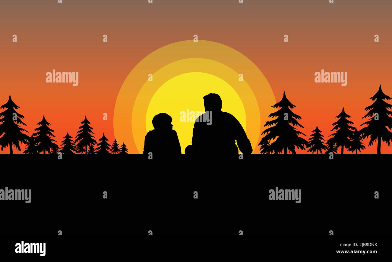 Father son happy outdoor Stock Vector Images - Alamy