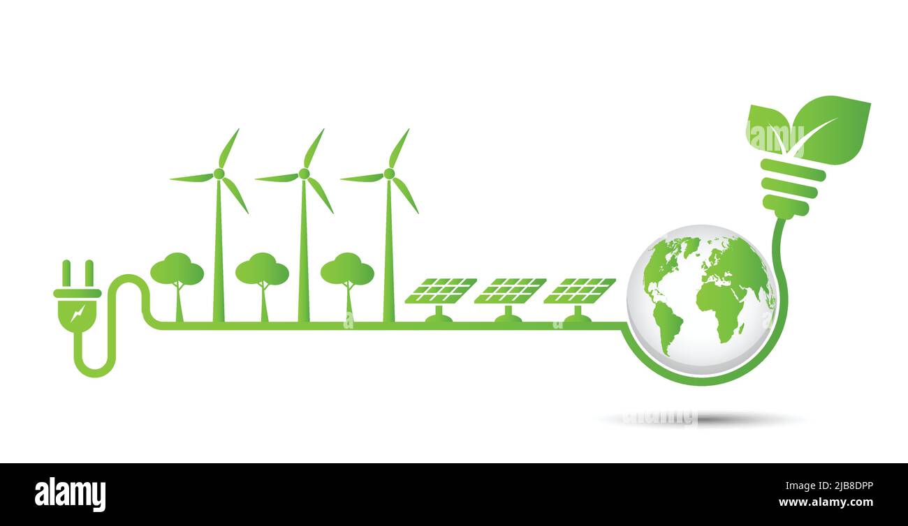 Energy ideas save the world concept Power plug green ecology Stock ...
