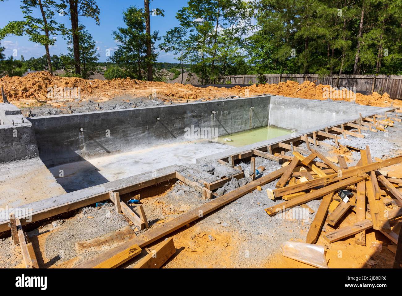 New swimming pool being constructed Stock Photo - Alamy