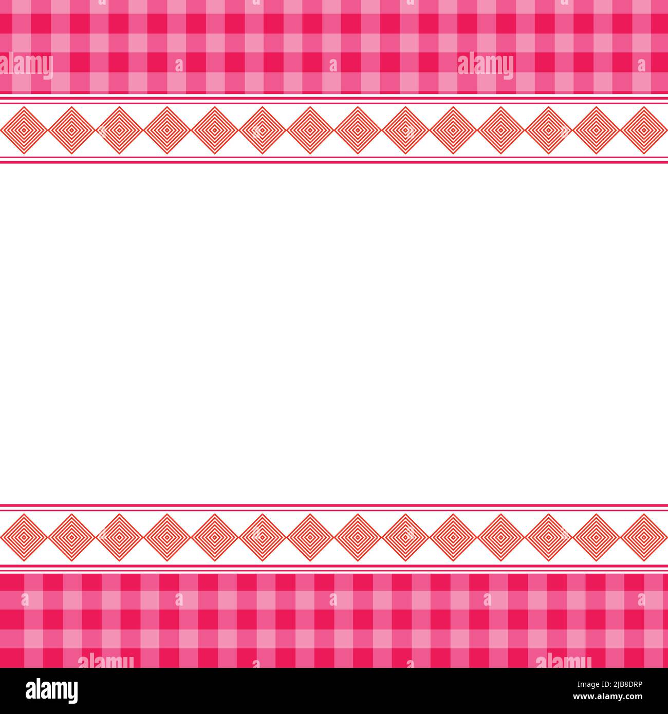 Abstract geometric shape with Red plaid background pattern with white ...