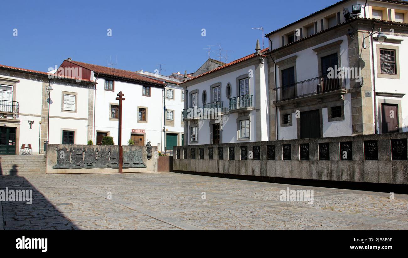 Monument made of bronze panels dedicated to historical events and ...
