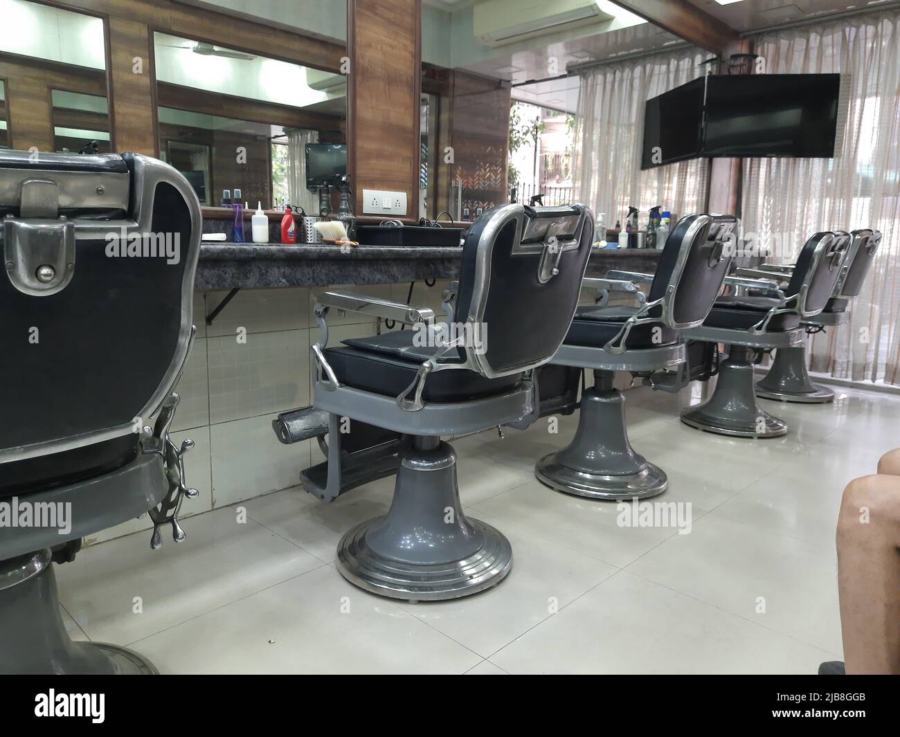 Interior of Barbers shop or salon Stock Photo - Alamy