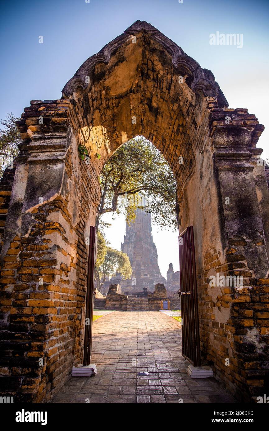 Wat Phra Ram ruin temple in Phra Nakhon Si Ayutthaya, Thailand Stock ...