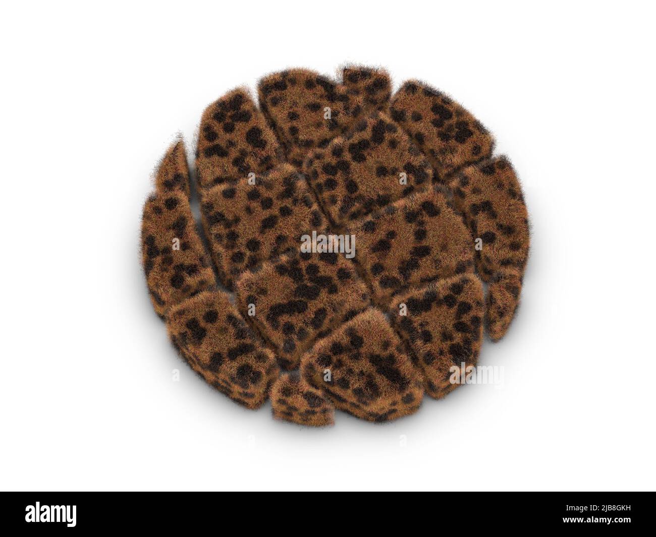 Fur globe symbol on a white background. 3d illustration Stock Photo - Alamy