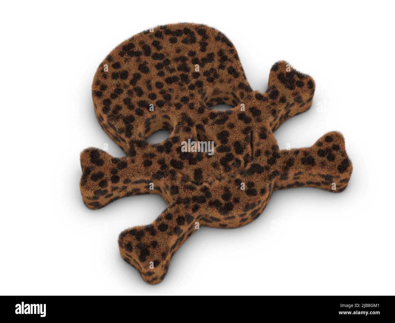 Fur skull symbol on a white background. 3d illustration Stock Photo - Alamy