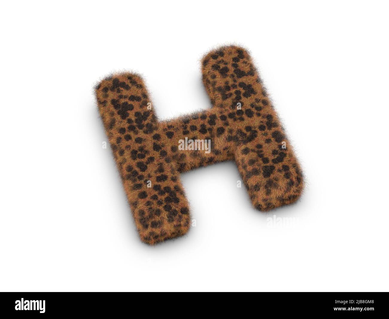 Fur letter H on a white background. 3d illustration Stock Photo - Alamy