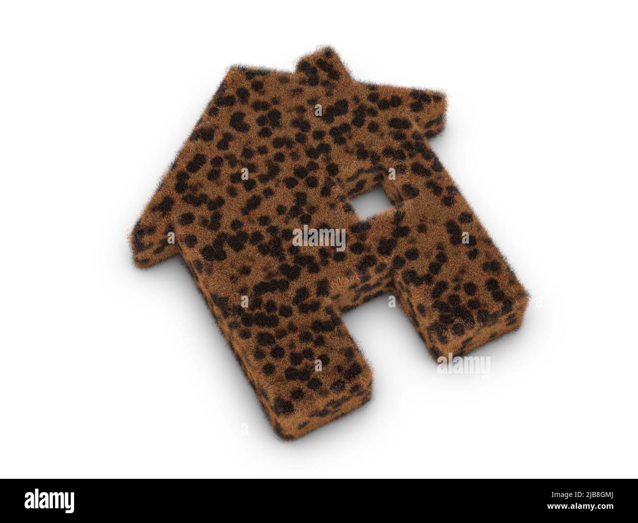 Fur house symbol on a white background. 3d illustration Stock Photo - Alamy