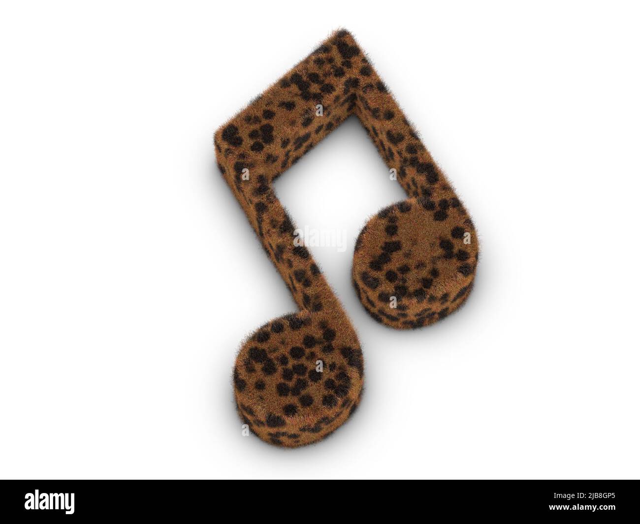 Fur music note symbol on a white background. 3d illustration Stock ...