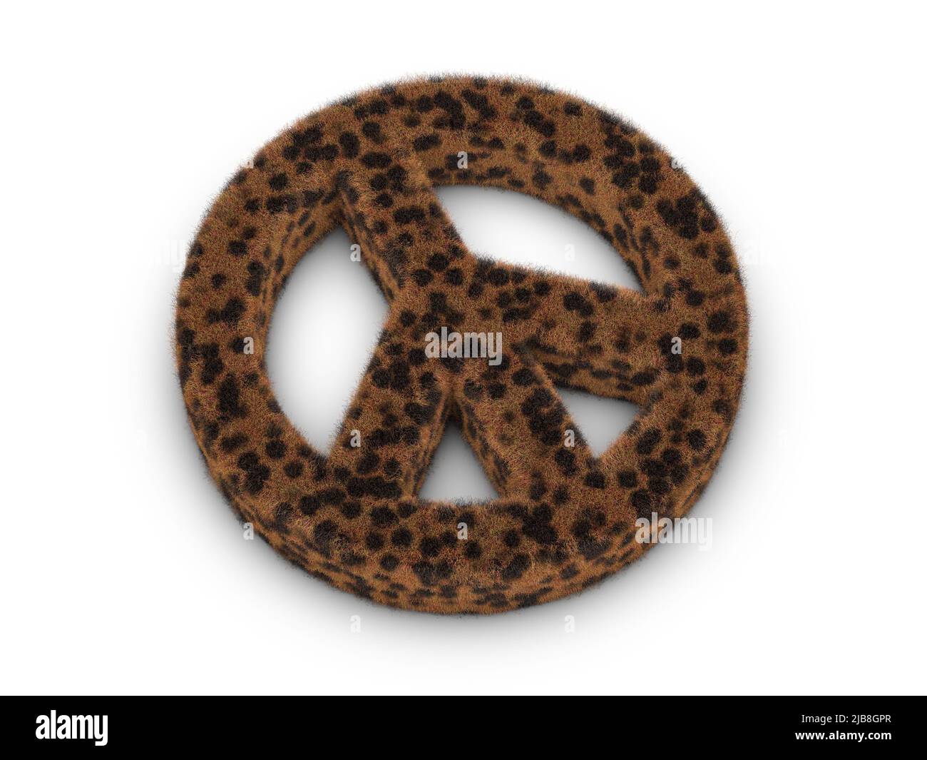 Fur peace symbol on a white background. 3d illustration Stock Photo - Alamy
