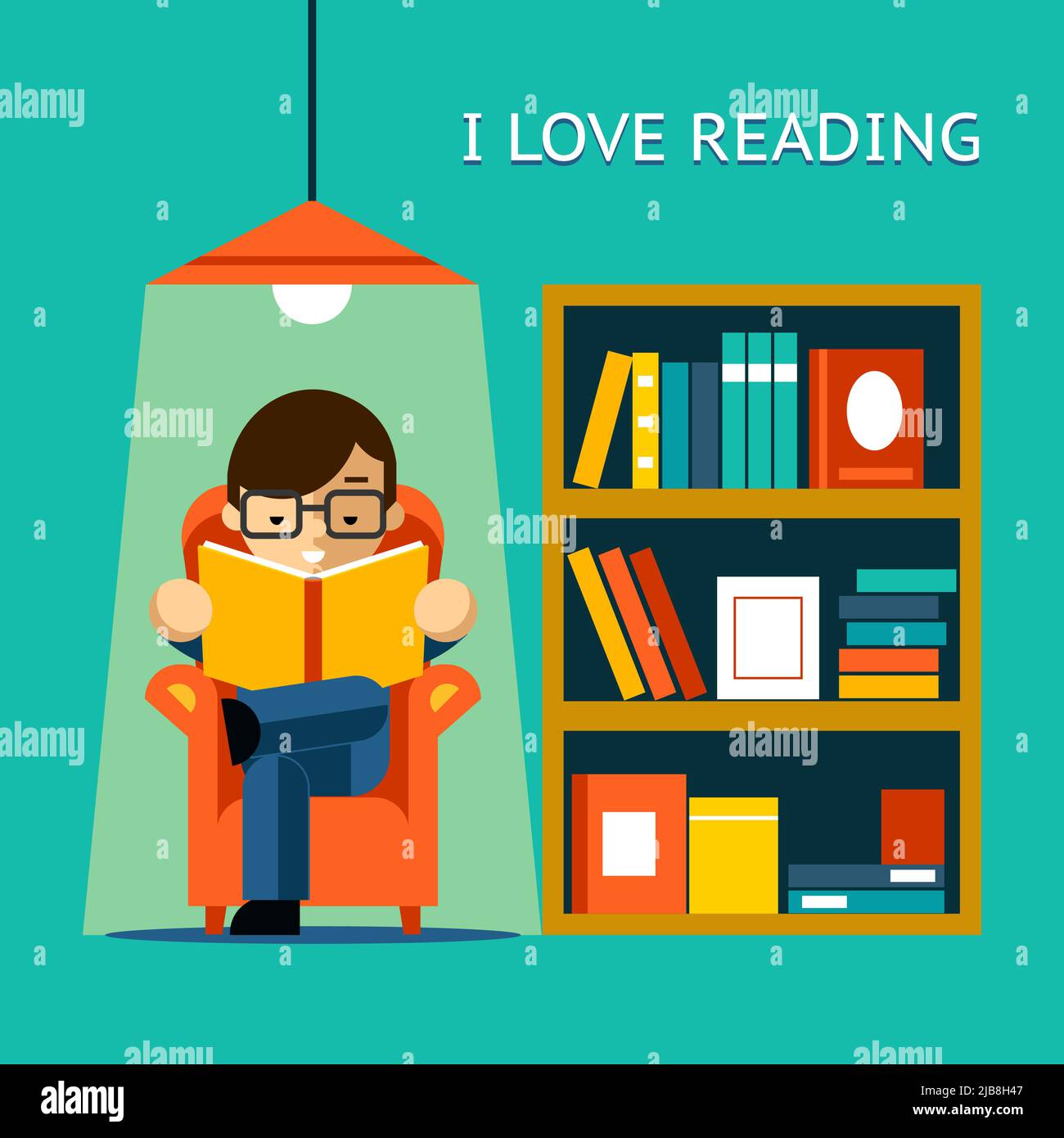 I Love Reading. Man sits in a chair and read your favorite book next to ...