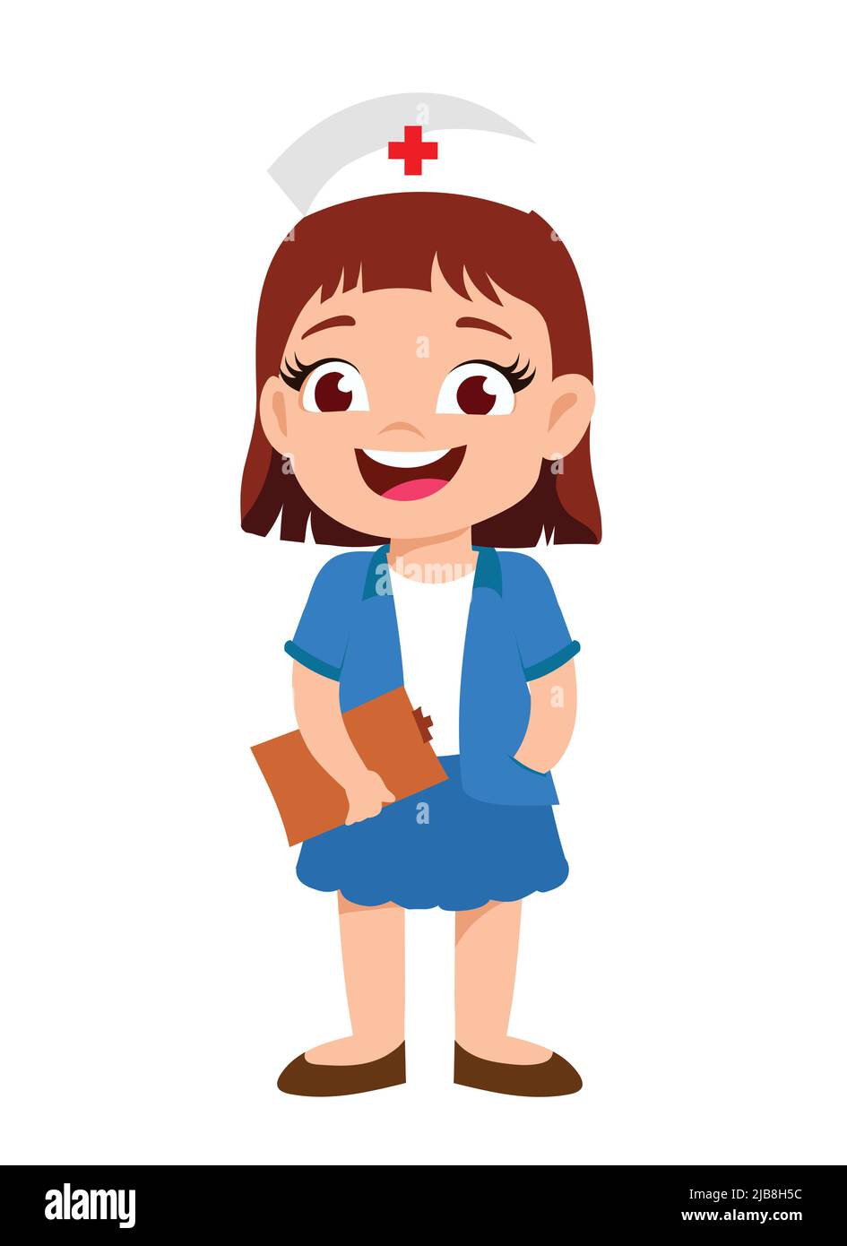 Cartoon smiling nurse holding clipboard hi-res stock photography and ...
