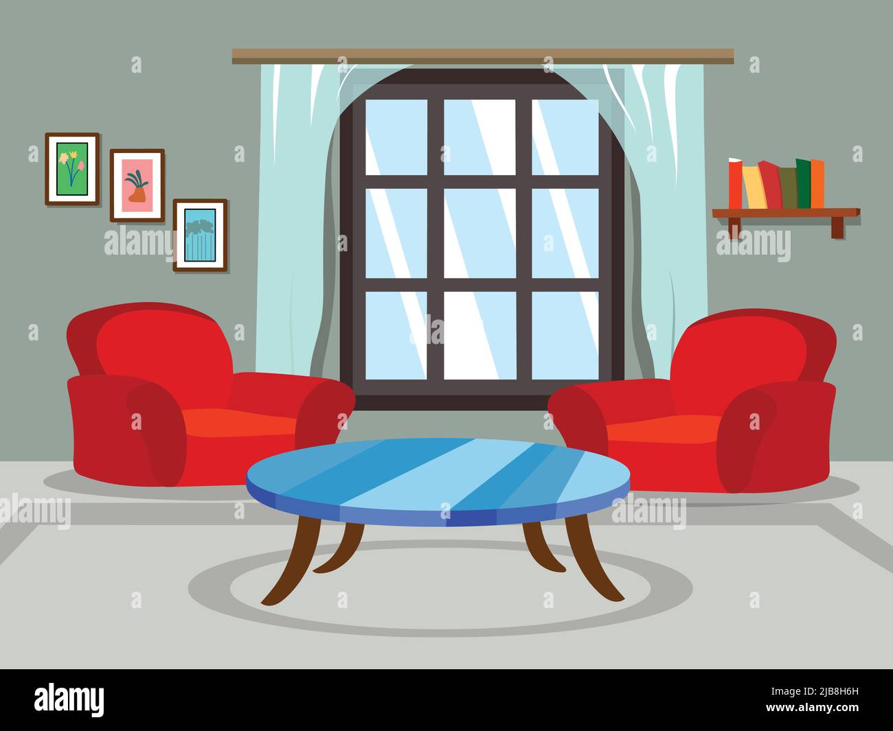 Blue drawing living room Stock Vector Images - Alamy