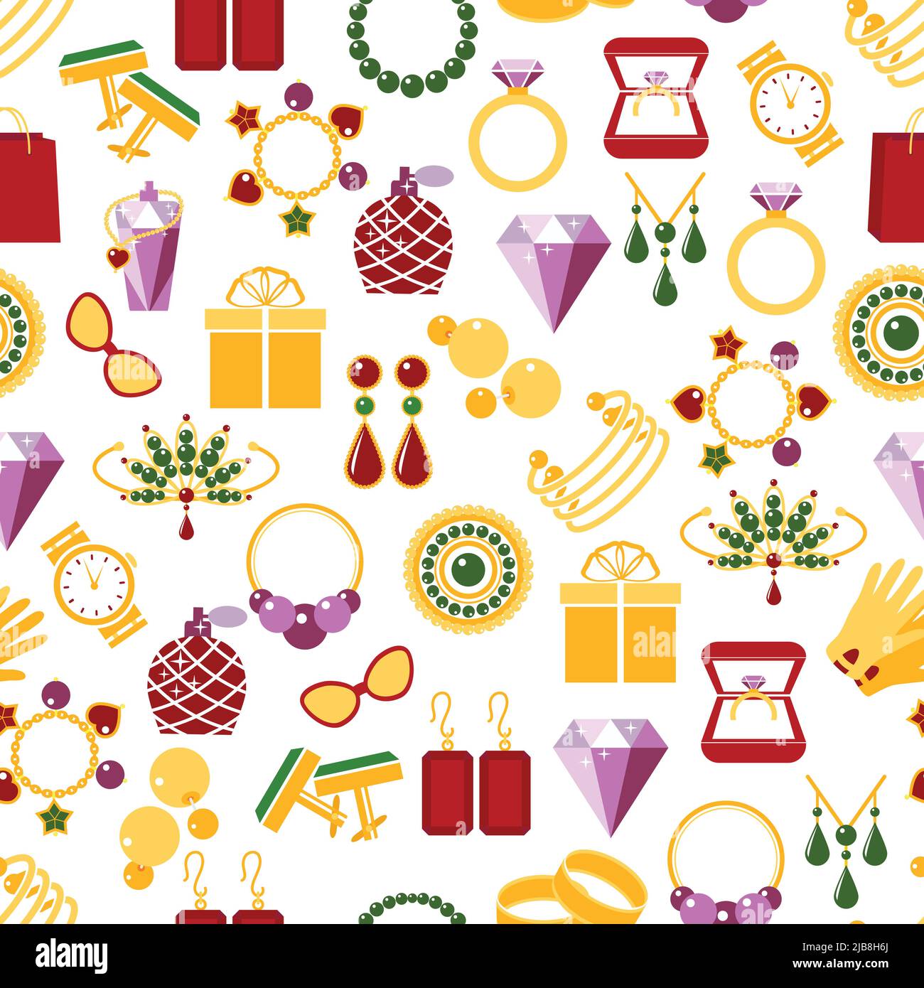 Jewelry seamless pattern background. Fashion luxury, precious and gem ...