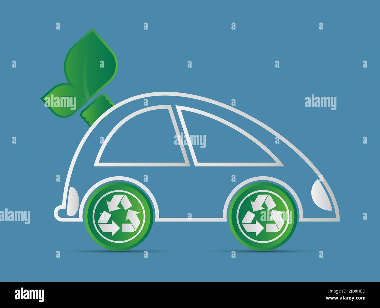 Ecology and Environmental Cityscape Concept,Car Symbol With Green ...