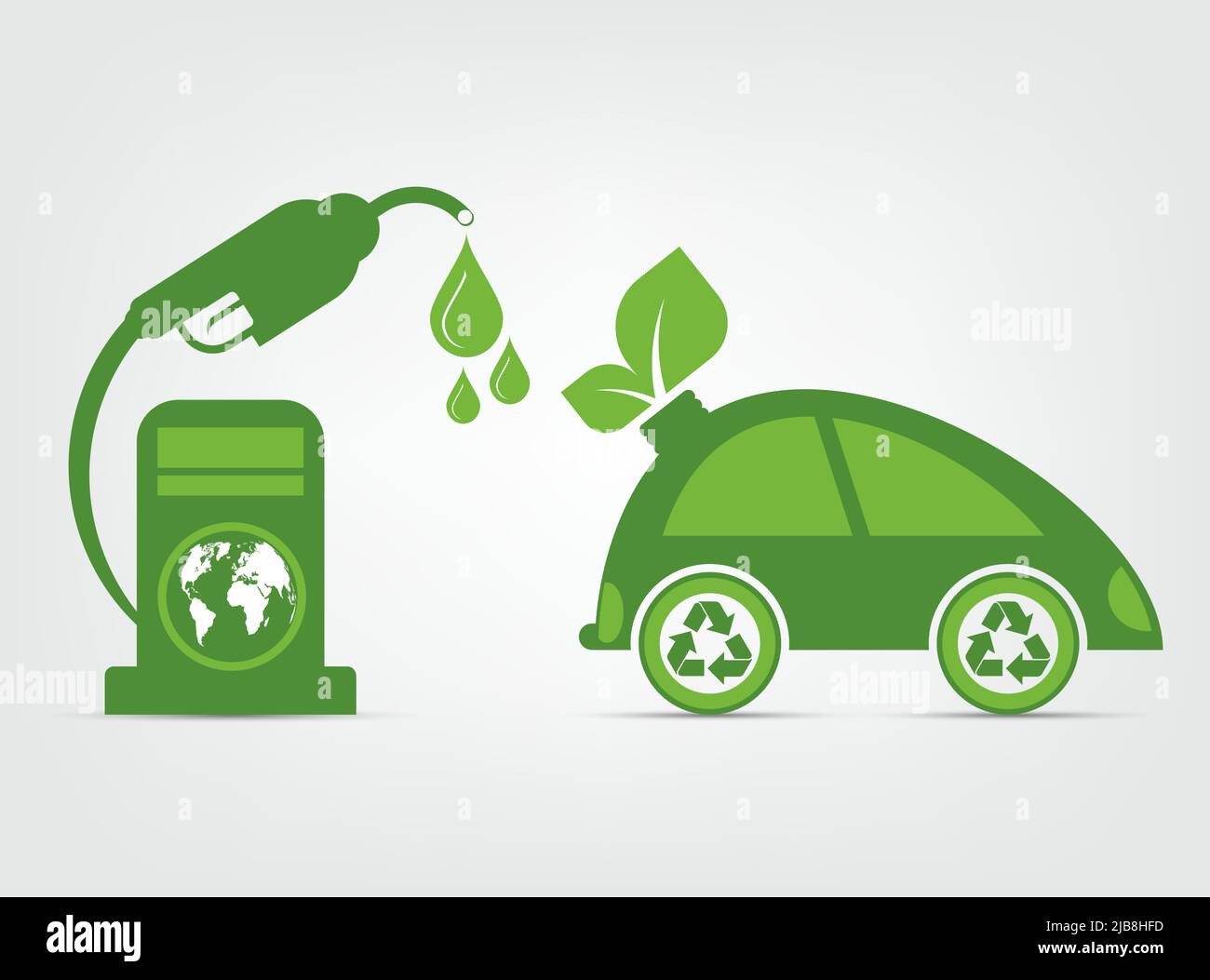 Ecology and Environmental Concept,Car Symbol With Green Leaves Around ...