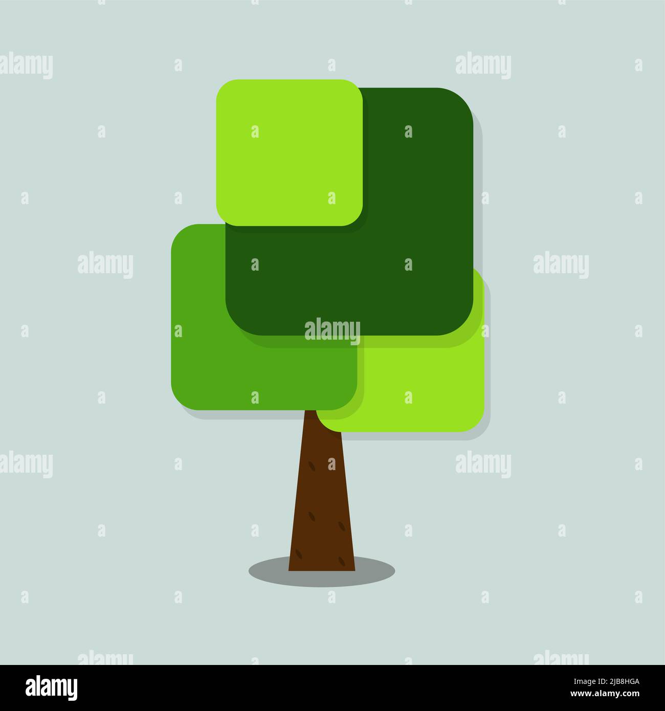 Symbols, tree icon green with beautiful leaves,Vector illustration ...