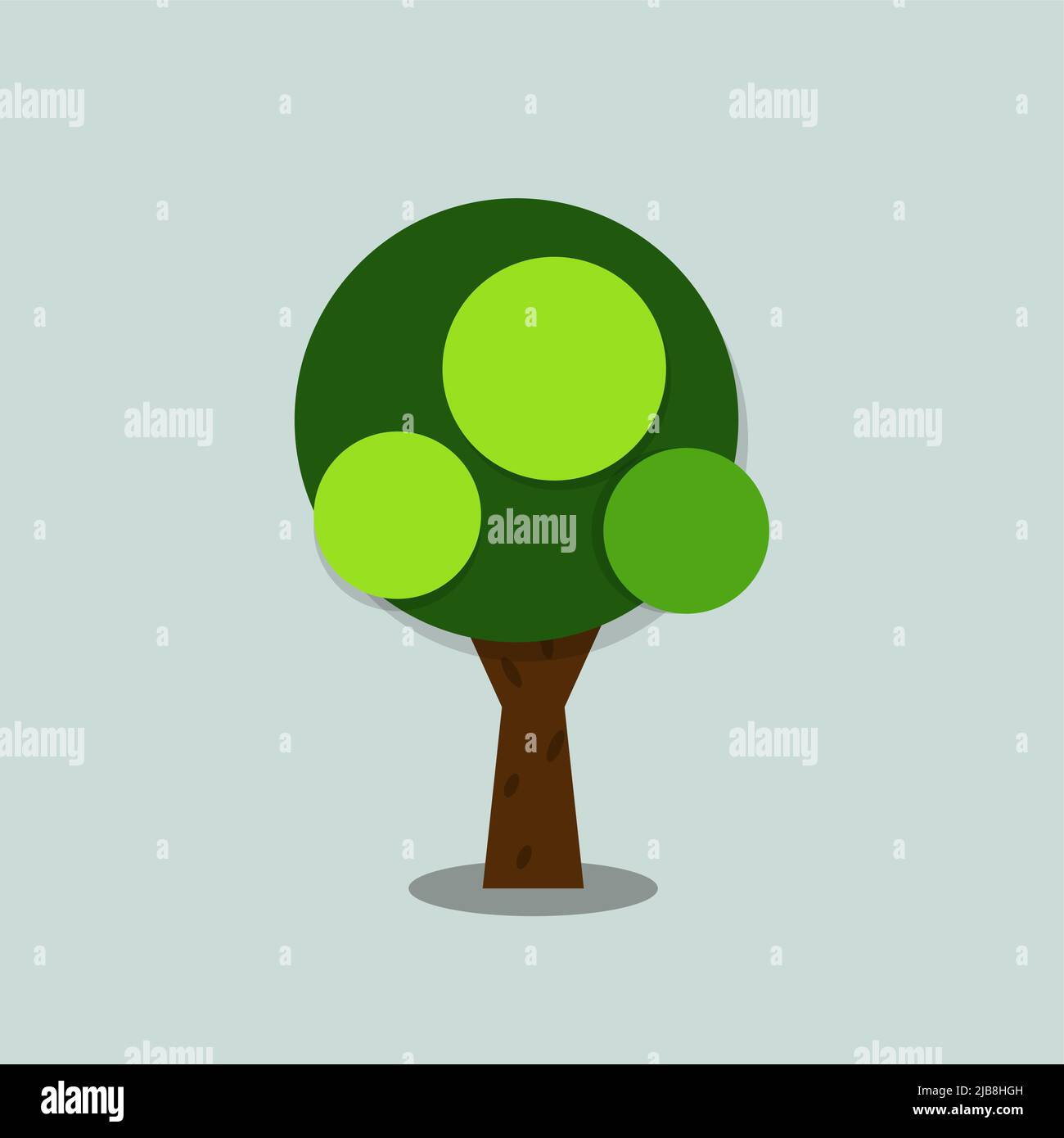 Symbols, tree icon green with beautiful leaves,Vector illustration ...