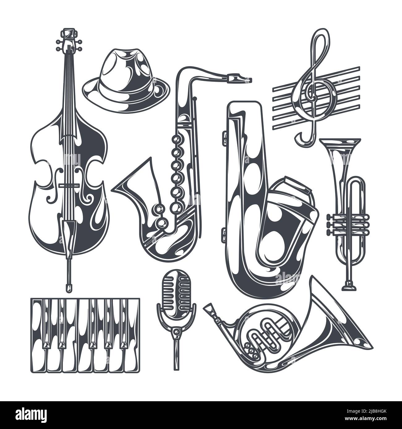 Jazz Instruments Clip Art