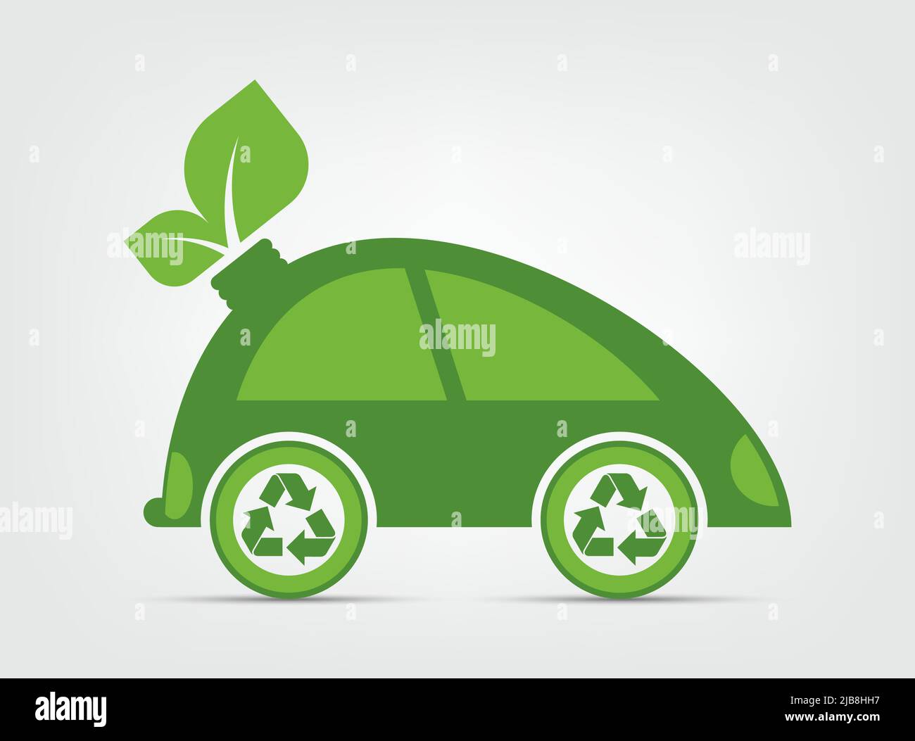 Ecology and Environmental Cityscape Concept,Car Symbol With Green ...