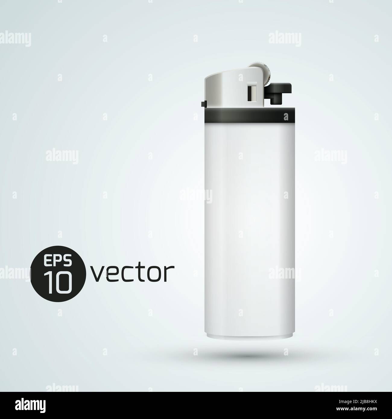 White isolated realistic gas lighter on white background with shadows ...