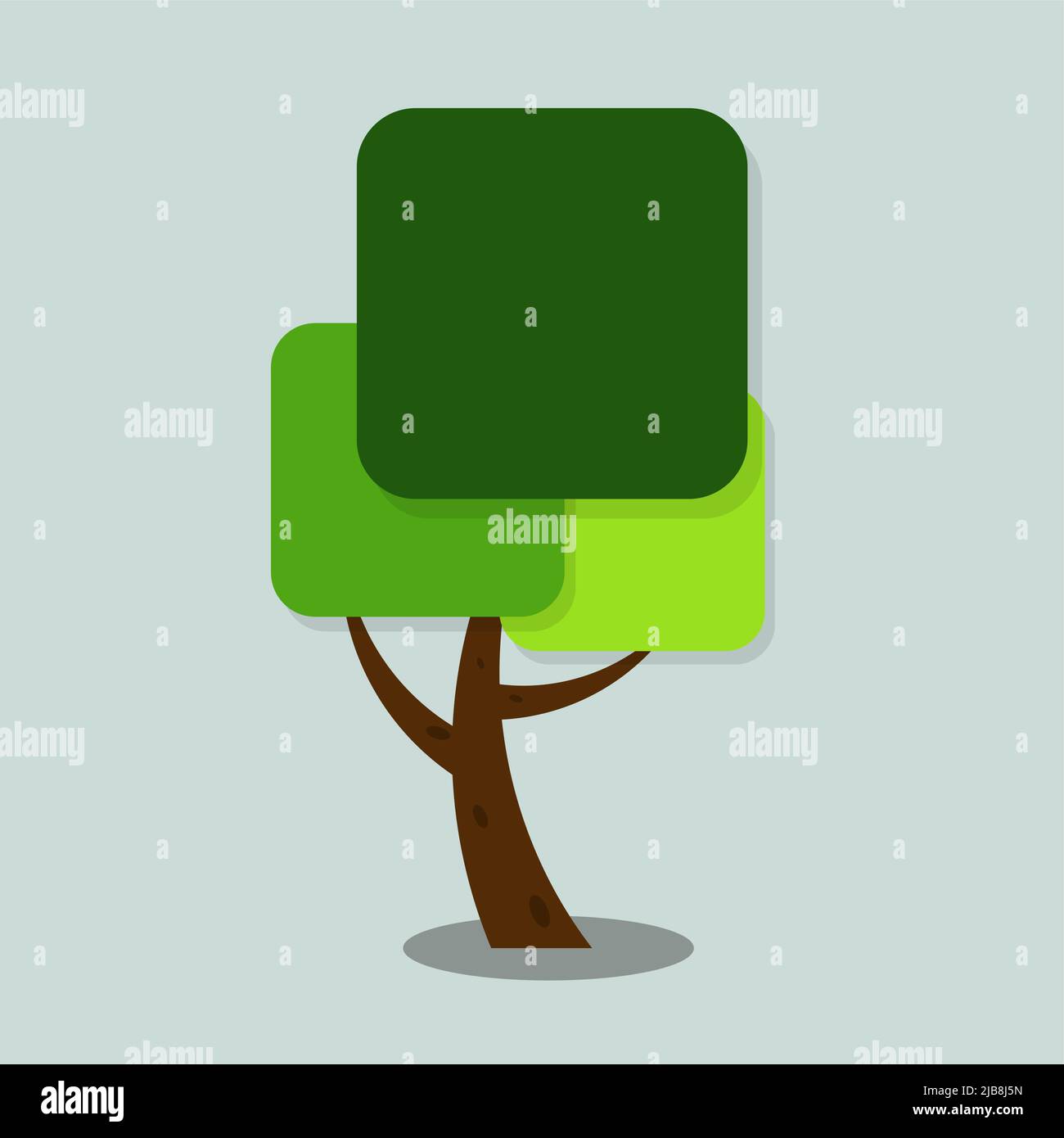 Symbols, tree icon green with beautiful leaves,Vector illustration ...