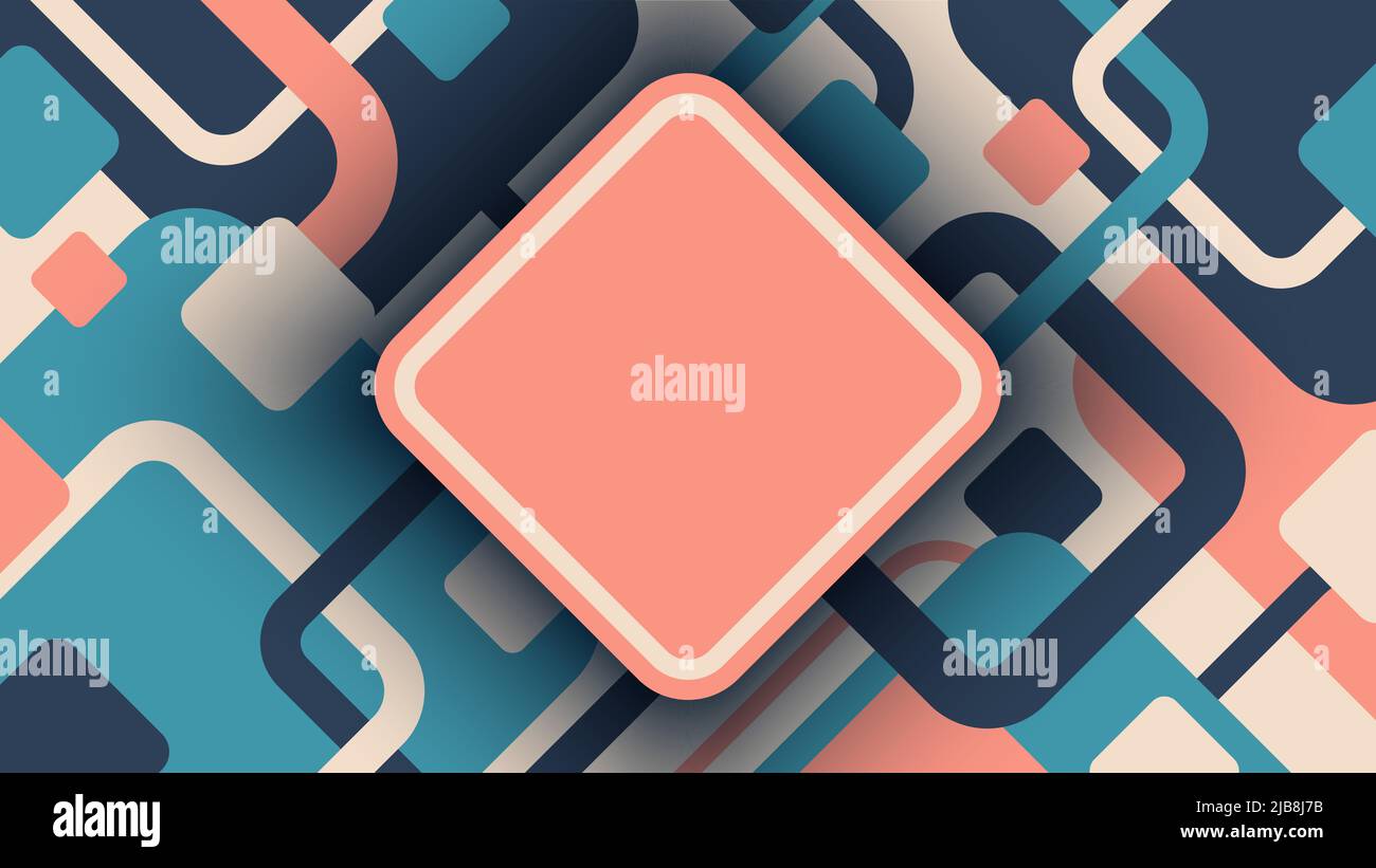 Abstract geometric squares rounded pattern background. Vector graphic ...