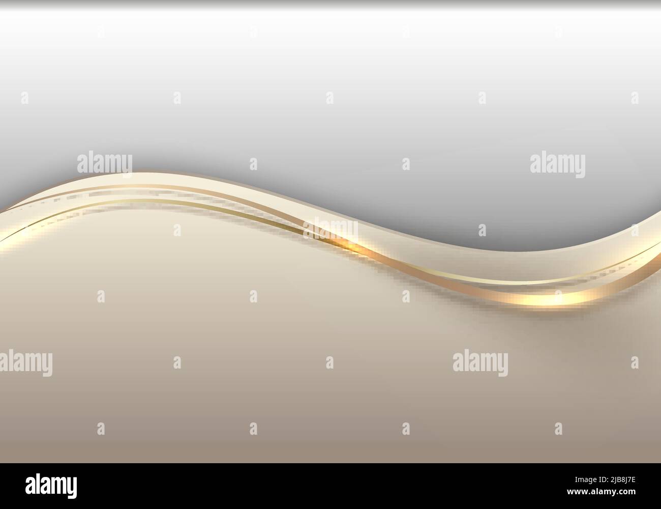 Abstract template 3D elegant golden wave shape with shiny gold line ...