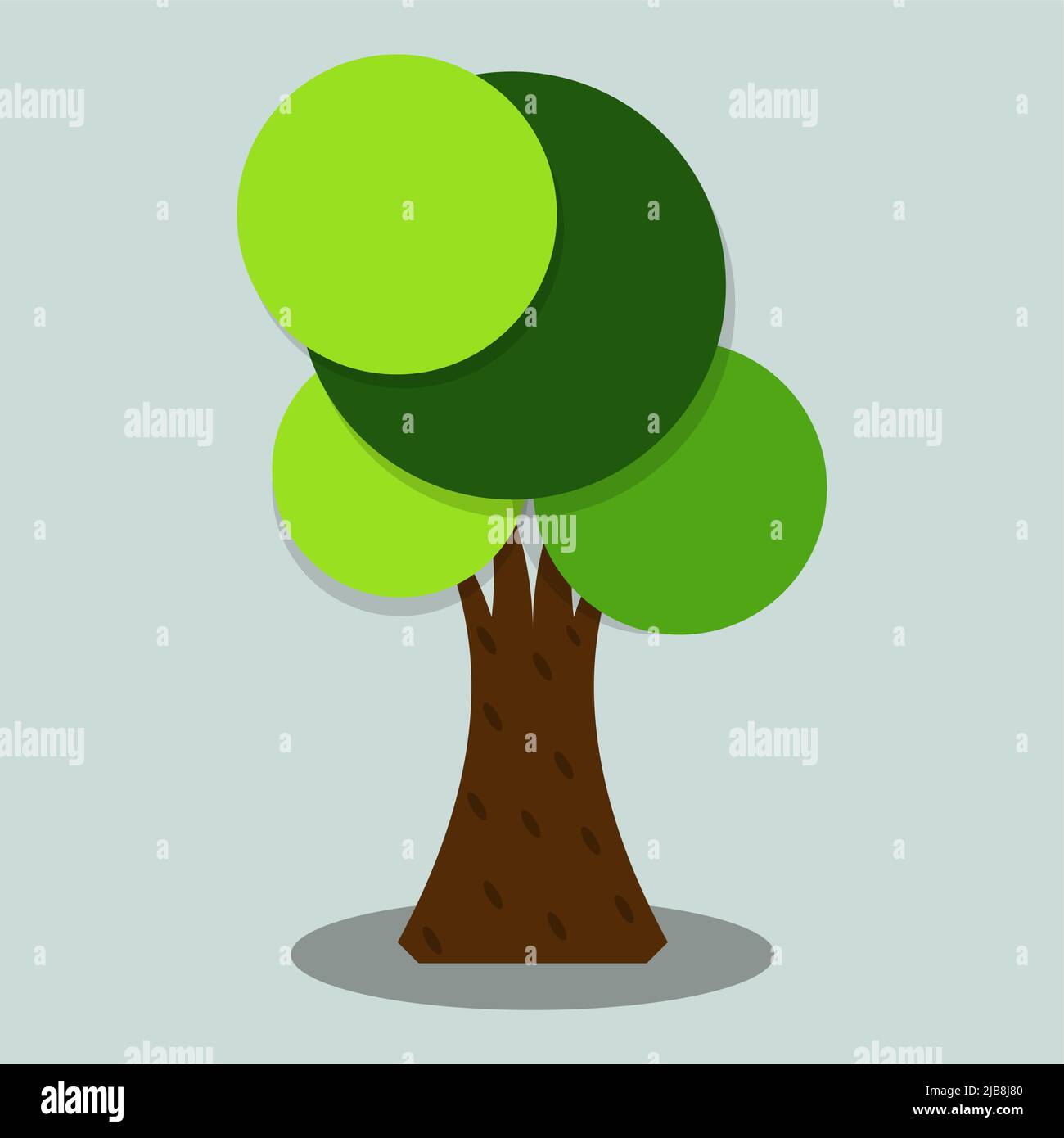 Symbols, tree icon green with beautiful leaves,Vector illustration ...