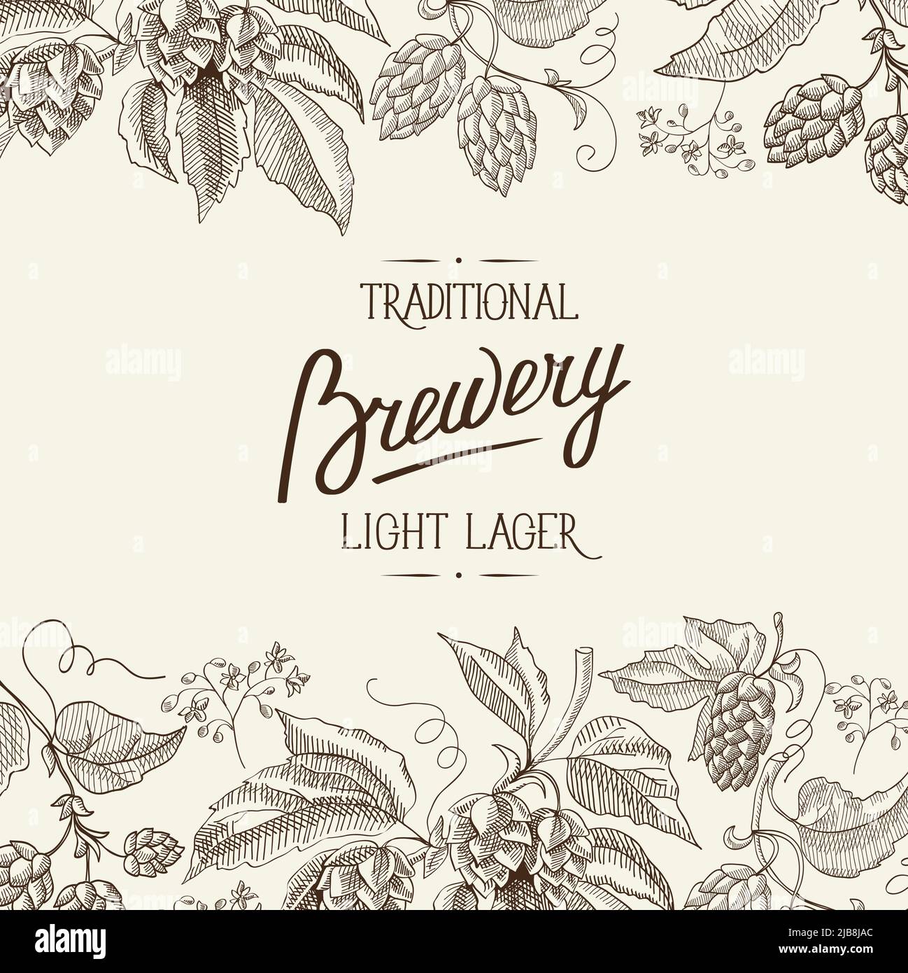 Abstract natural botanical light poster with calligraphic inscription ...
