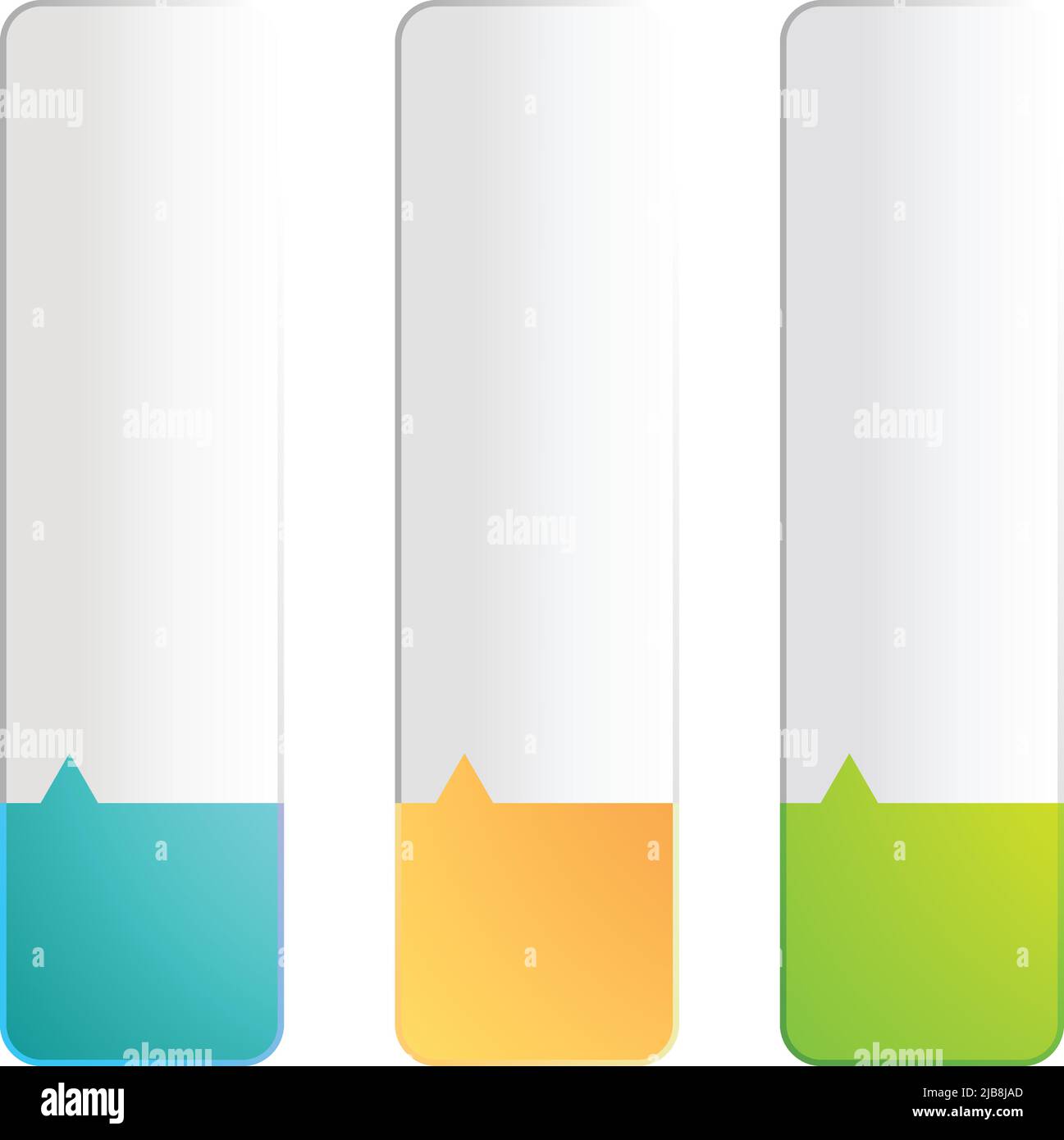 Set of three colorful realistic banners of the same size diveded on two ...