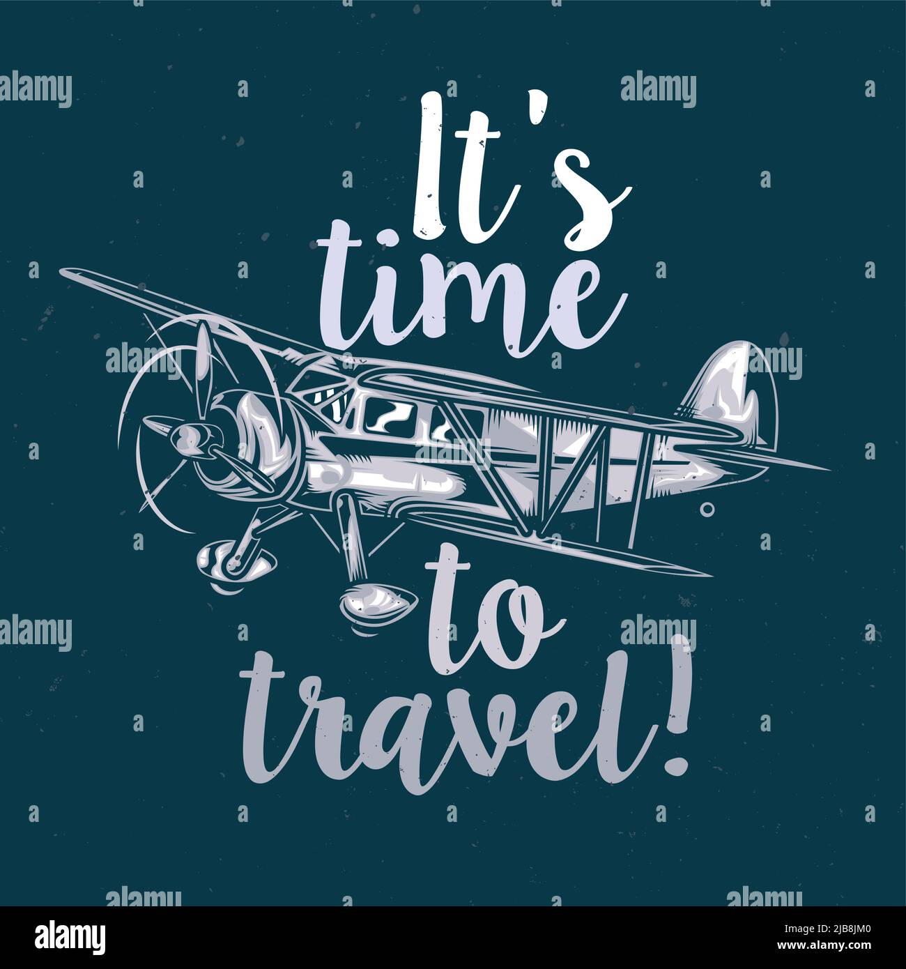 T-shirt or poster design with illustration of vintage airplane Stock ...