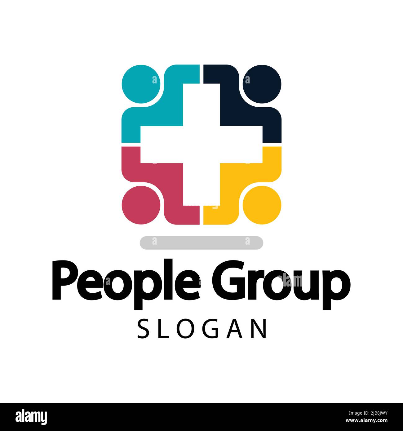 Group people logo handshake in a circle,Teamwork icon,vector ...
