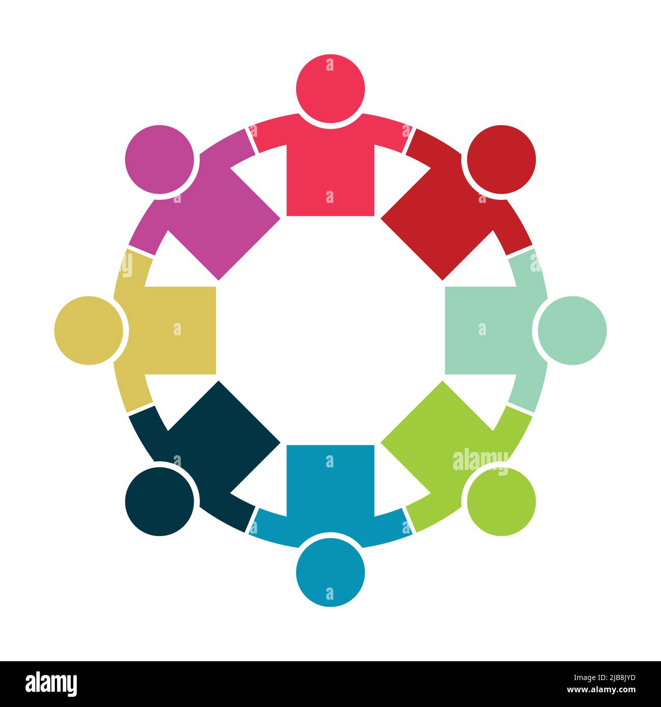 People logo. Group teamwork symbol of eight persons,Vector llustration ...