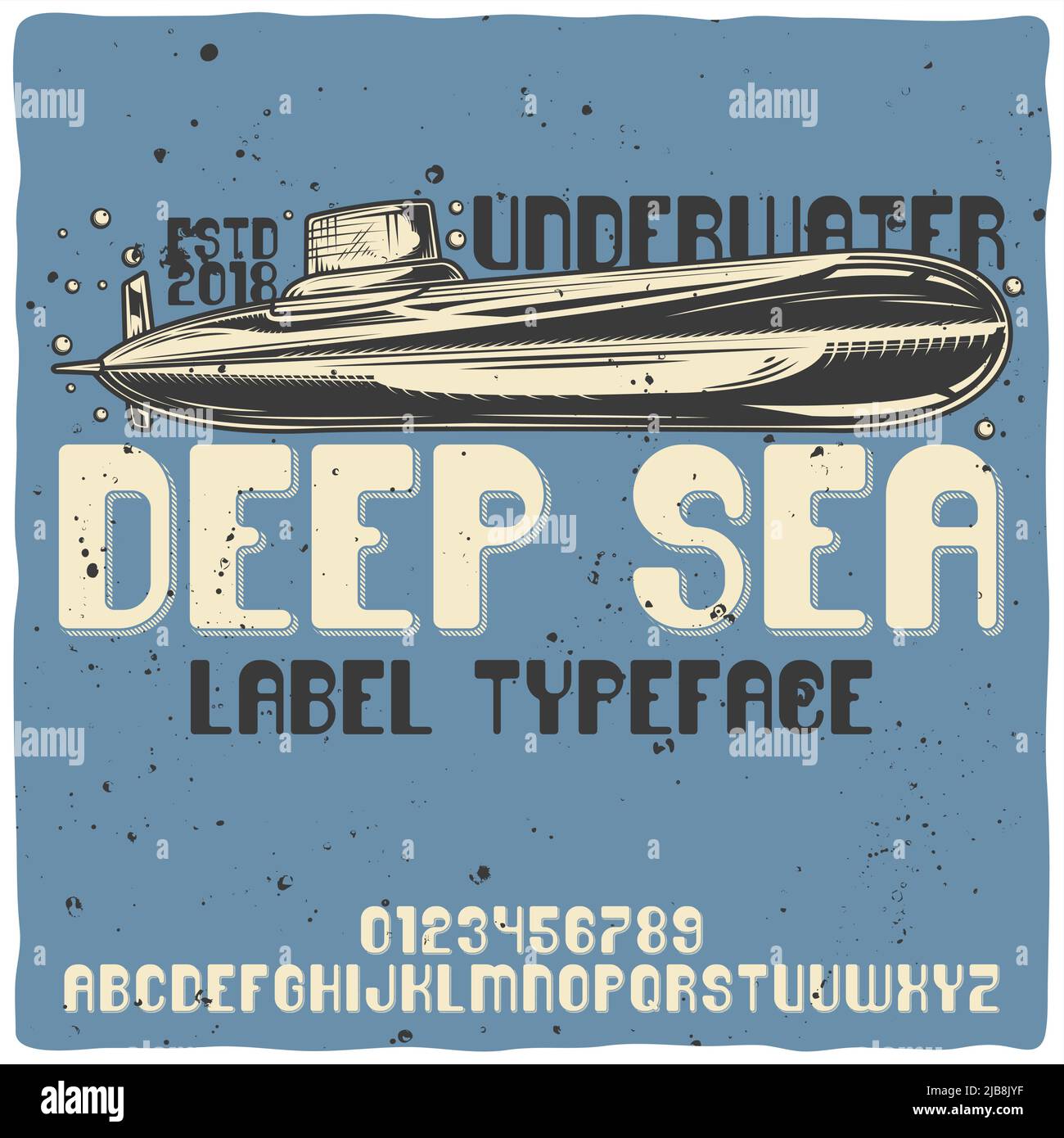 Vintage label typeface named "Deep Sea". Good handcrafted font for any ...