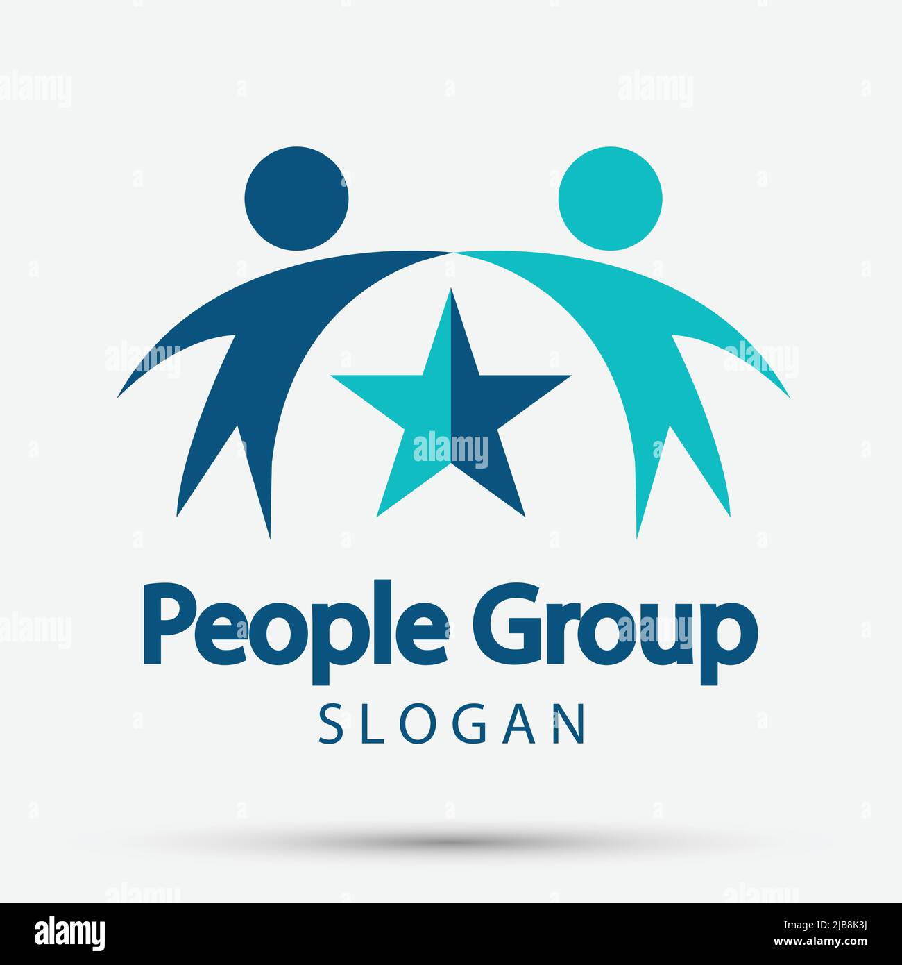 Vector graphic two happy people in a round colorful logo.icon team work ...