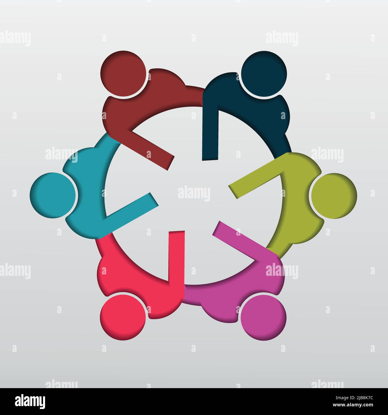 meeting teamwork room people logo.group of six persons in circle,Vector ...